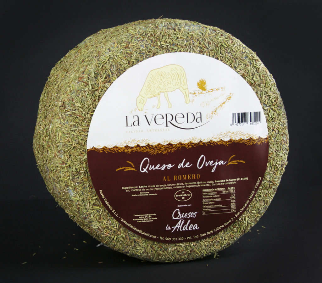 QUESO DE OVEJA CURADO EN MANTECA AL ROMERO 3 KG - Quesos La Aldea